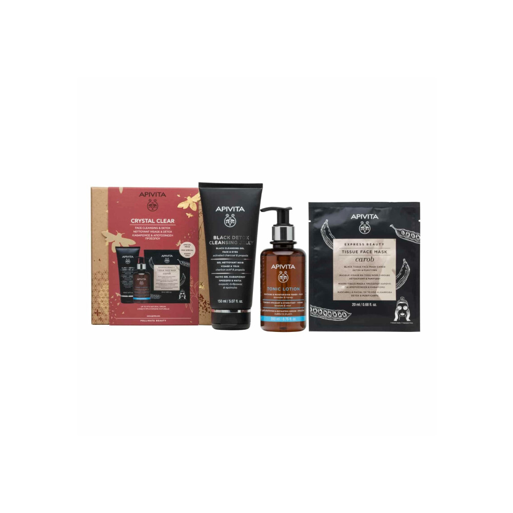 Apivita Promo CRYSTAL CLEAR Μαύρο Gel Καθαρισμού για Πρόσωπο & Μάτια ...