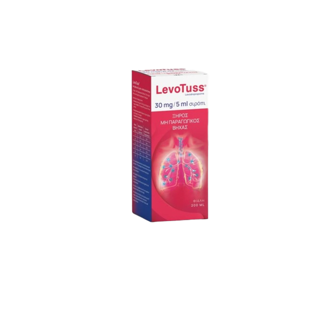 LEVOTUSS ΣΙΡΟΠΙ ΓΙΑ ΞΗΡΟ ΚΑΙ ΜΗ ΠΑΡΑΓΩΓΙΚΟΣ ΒΗΧΑΣ (30MG/5ML) 200ml ...
